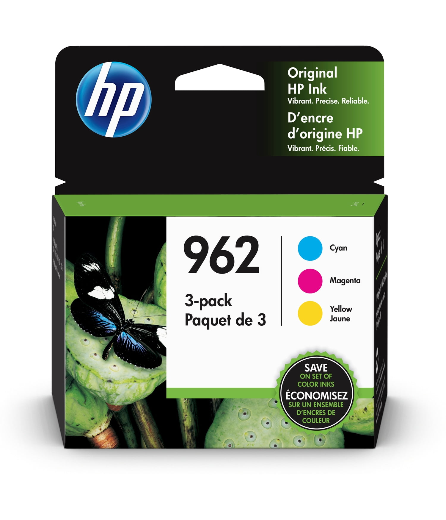 HP 962 3-pack Cyan/Magenta/Yellow Original Ink Cartridges, Per ...