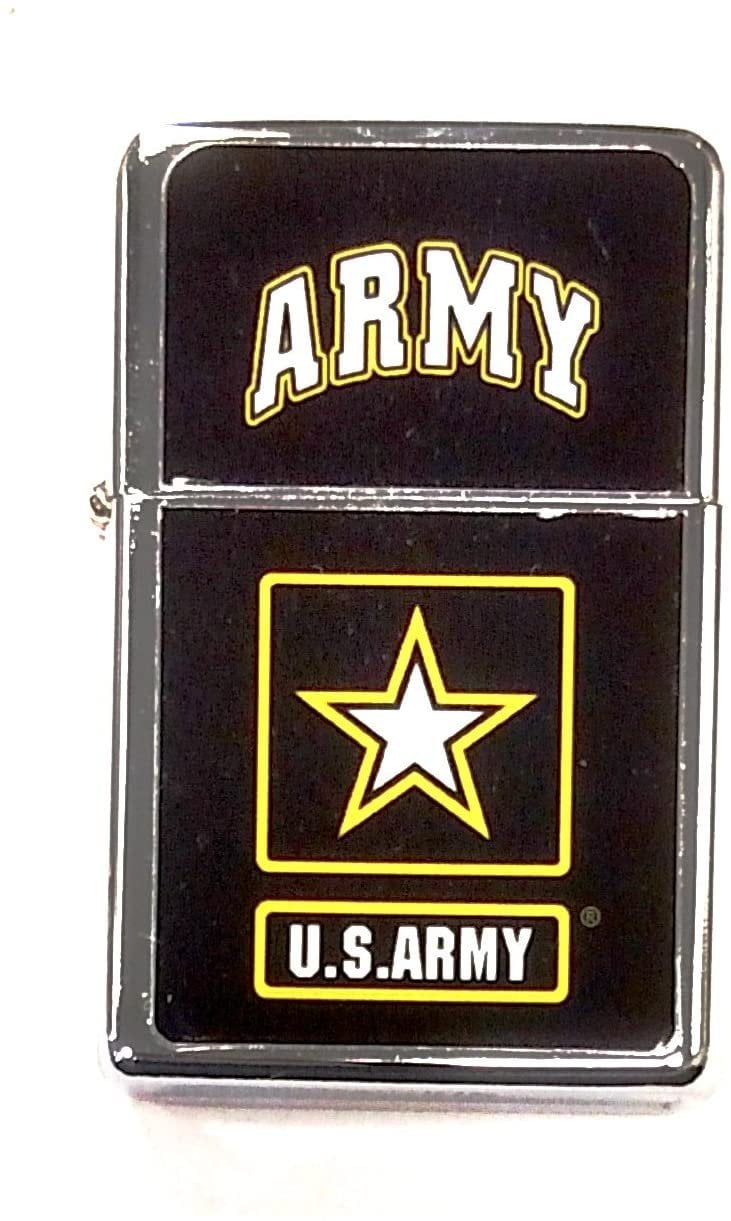 HP Industries Army Pocket Lighter Flip-Top Metal Chrome United States ...