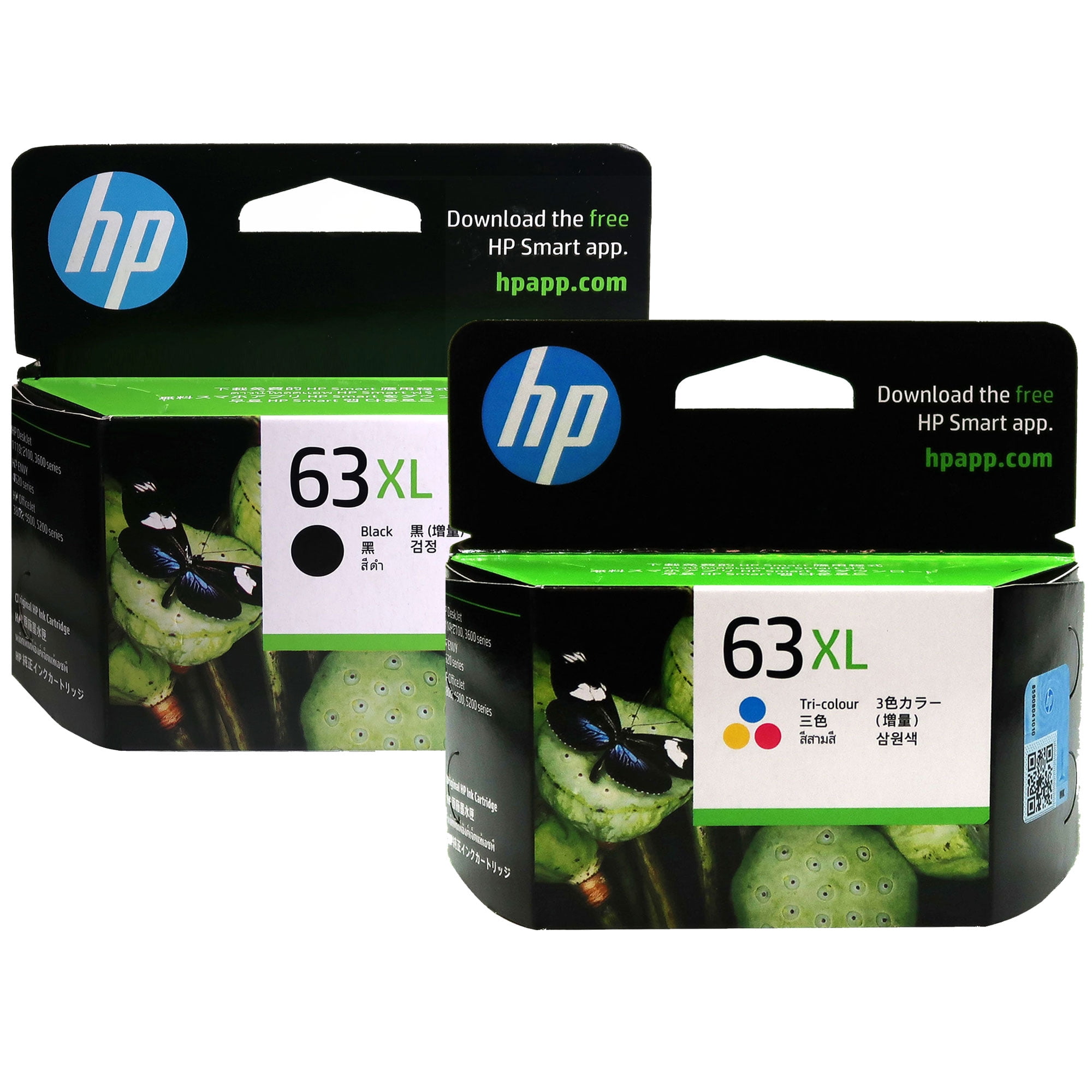 HP 63XL High Yield Original Ink Cartridge Black and Tri-color Pack ...