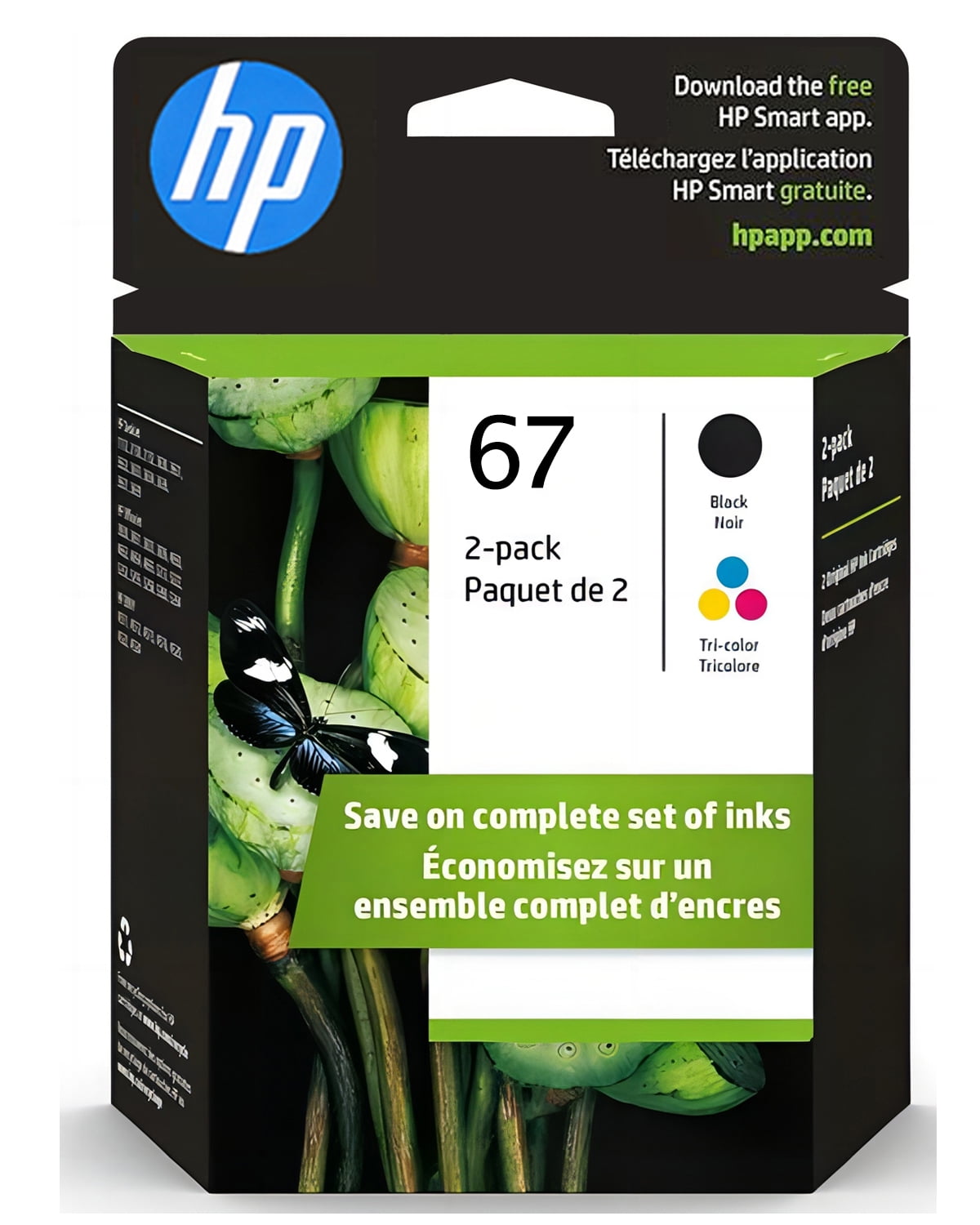 HP Inkjets Printer Ink 67 Cartridges, Black and Tri-Color, 2 Pack ...