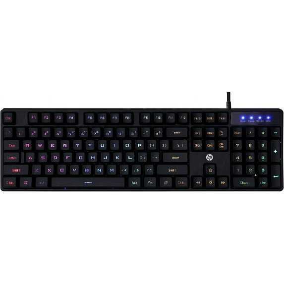 HP K300 Backlit Membrane Wired Gaming Keyboard with Mixed Color ...