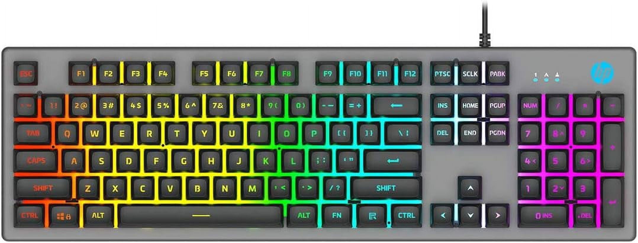 HP K500F Backlit Membrane Wired Gaming Keyboard with Mixed Color ...