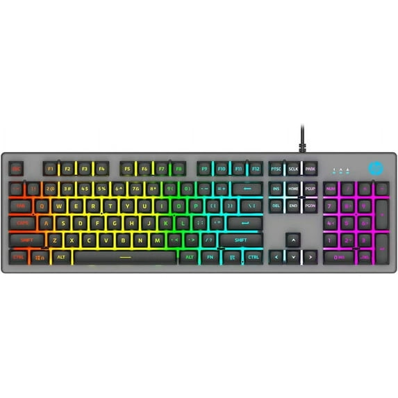 HP K500F Backlit Membrane Wired Gaming Keyboard with Mixed Color ...