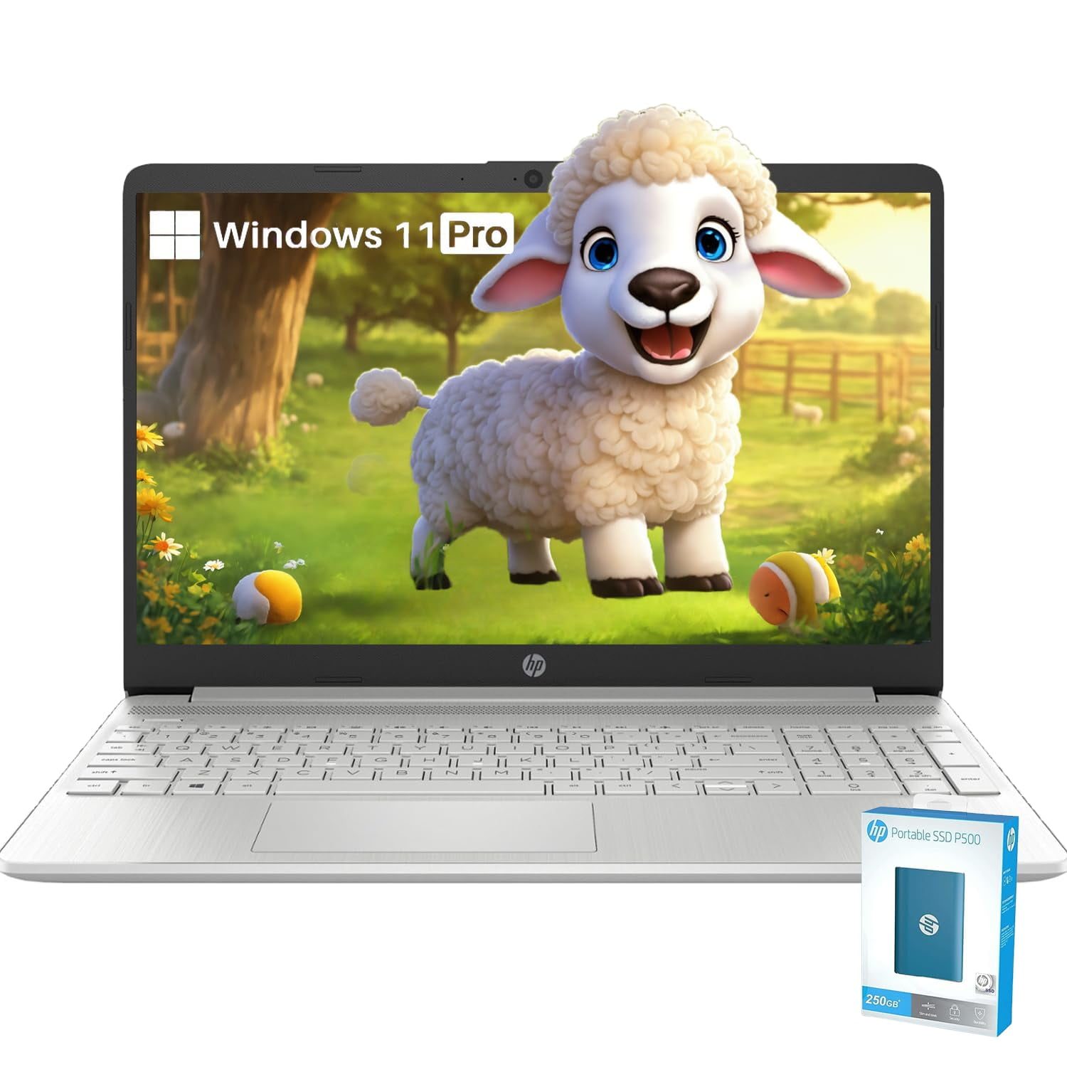 HP Laptop 15, 15.6"" HD (1366 x 768) Display, AMD Ryzen 3 5300U, Micro ...