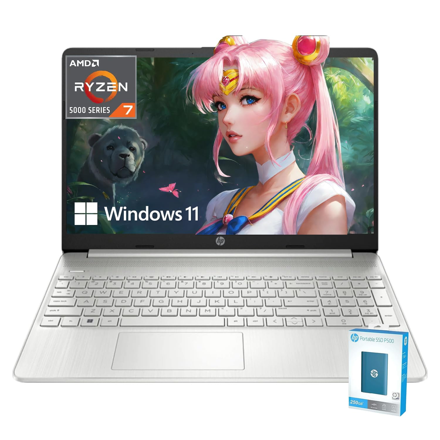 HP Laptop, 15.6"" FHD (1920 x 1080) Touchscreen, AMD Ryzen 7 5700U ...