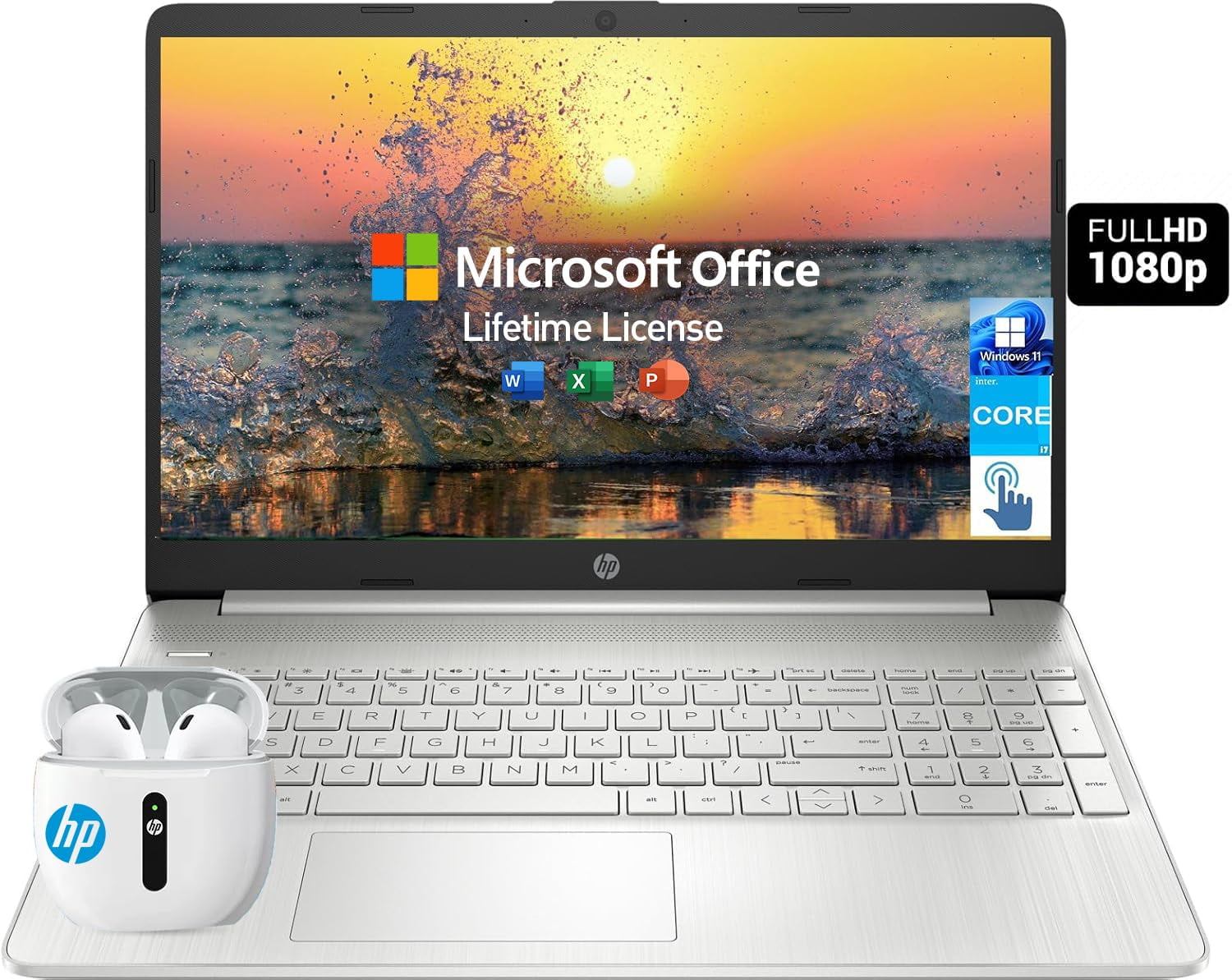 HP Laptop, 15.6 Inch FHD Touch Screen, Intel Core i7-1165G7, 12GB RAM ...
