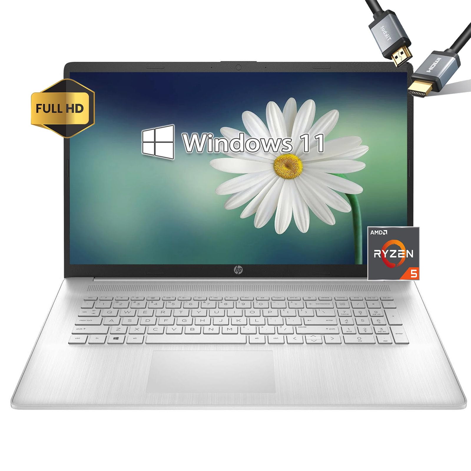 HP-Laptop 17inch-Screen Large - Windows11 - AMD Ryzen 5 5500U 6-Core ...