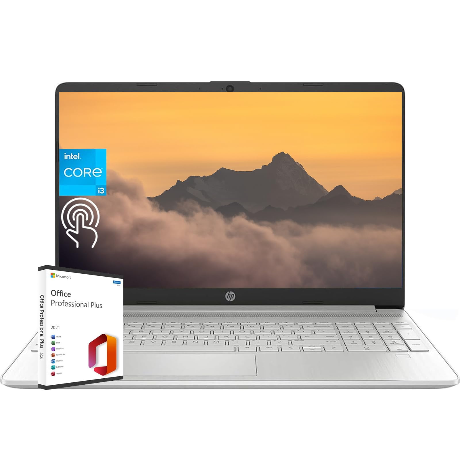 HP Laptop for Business and Student, 15.6" HD Touchscreen, Intel 6-Core ...