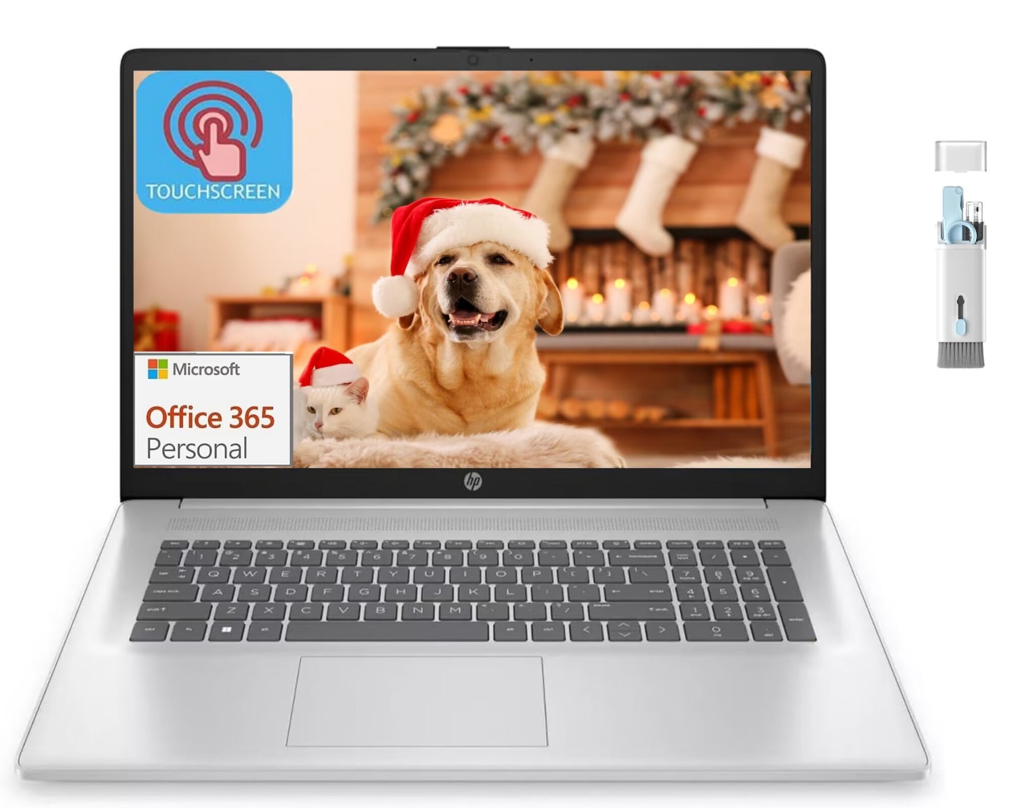 "HP 17.3"" Touchscreen Laptop - Intel Pentium N5030, 8GB RAM, 256GB SSD, Windows 11 Home, Silver ...