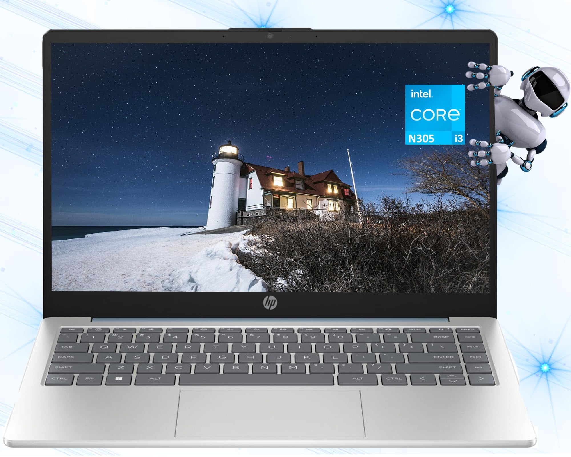 HP Laptop Computer, 14" HD Display Laptops, Intel Core i3-N305, 16GB ...