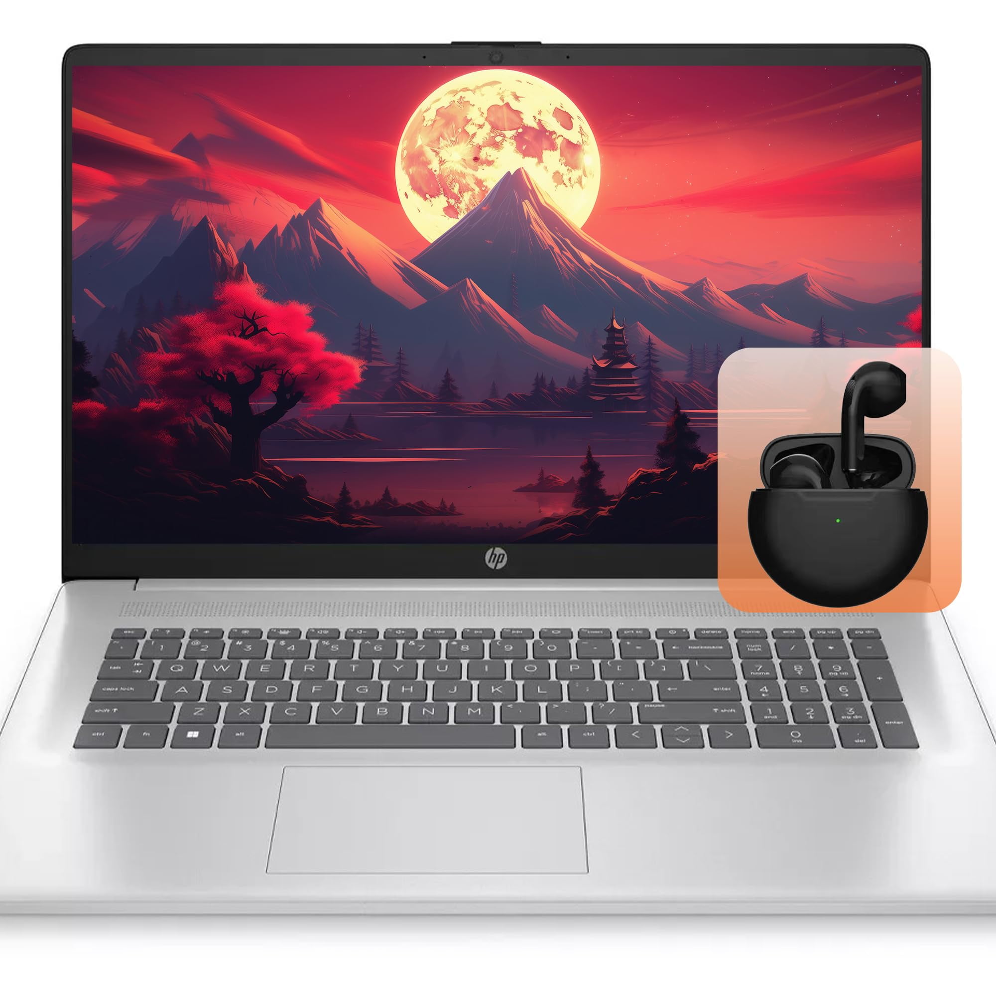 HP Laptop with Wireless Earbuds, 17.3" Full HD Display, 32GB RAM, 1TB ...
