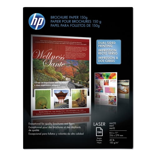 HP Laser Matte Brochure Paper, 112 Bright, 40 lb Bond Weight, 8.5 x 11 ...