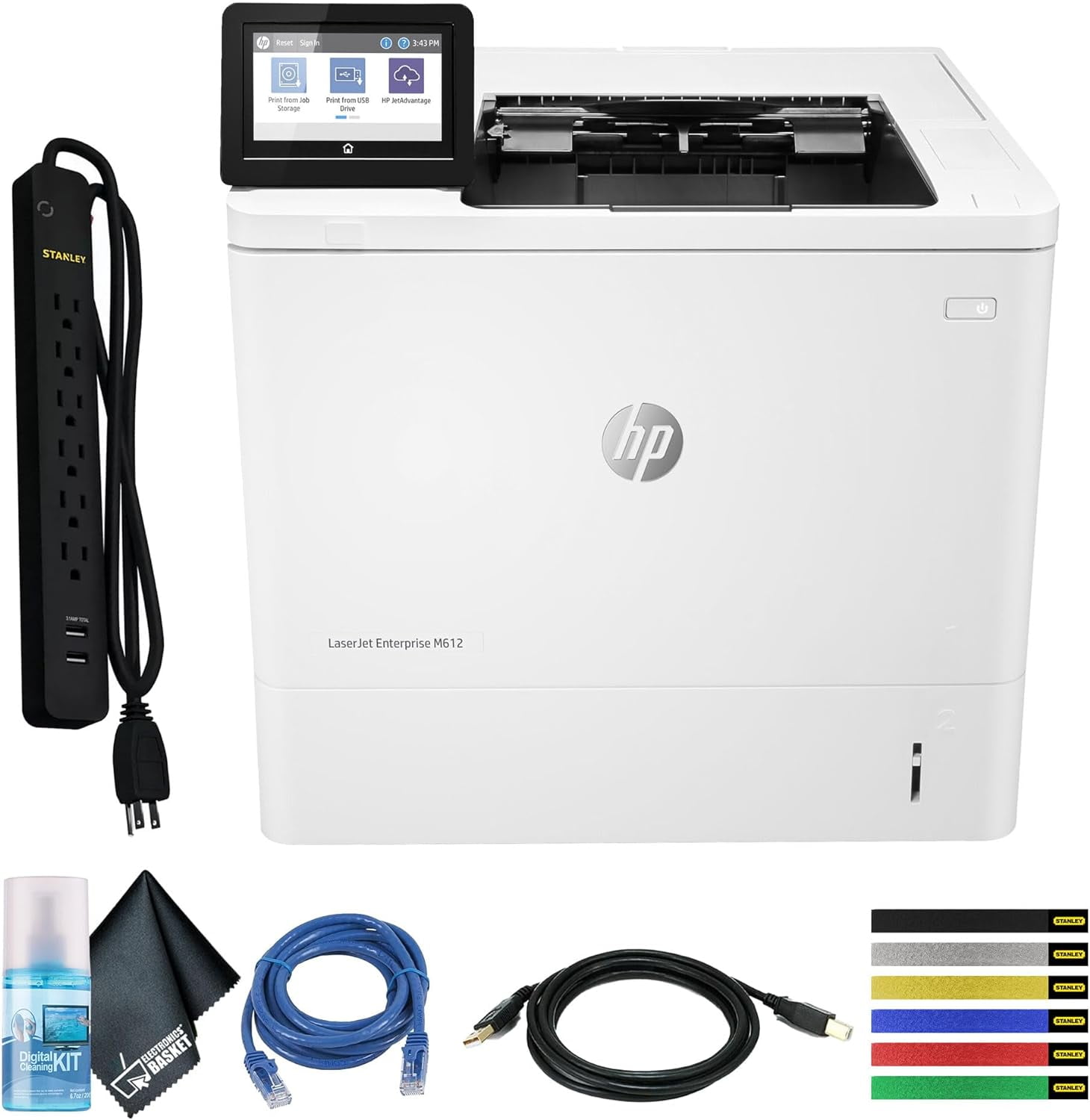 HP LaserJet Enterprise M612dn Printer (7PS86A#BGJ) + Surge Protector ...