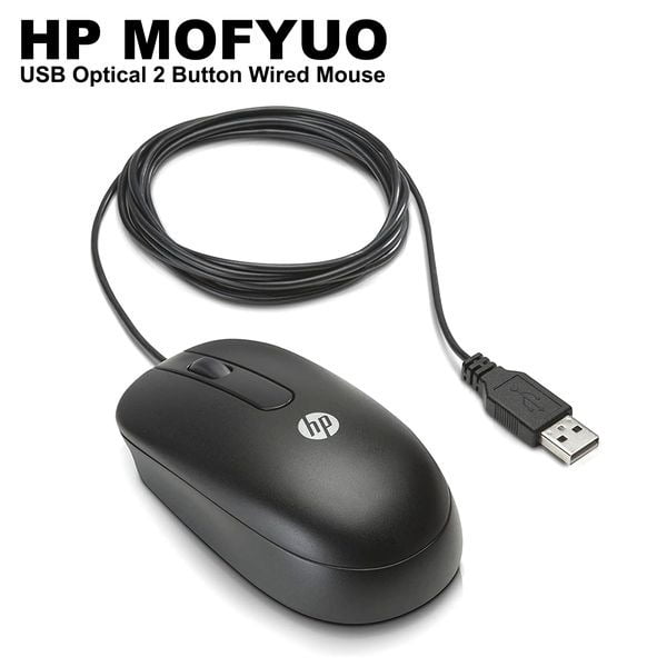 HP MOFYUO USB Wired Optical Mouse 800 DPI 2-Button Scroll Black ...