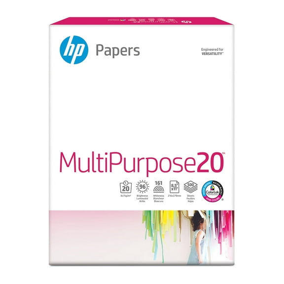 HP Copy & Print20 20lb 8.5 x 11 inch paper, 500 sheets, bright white ...