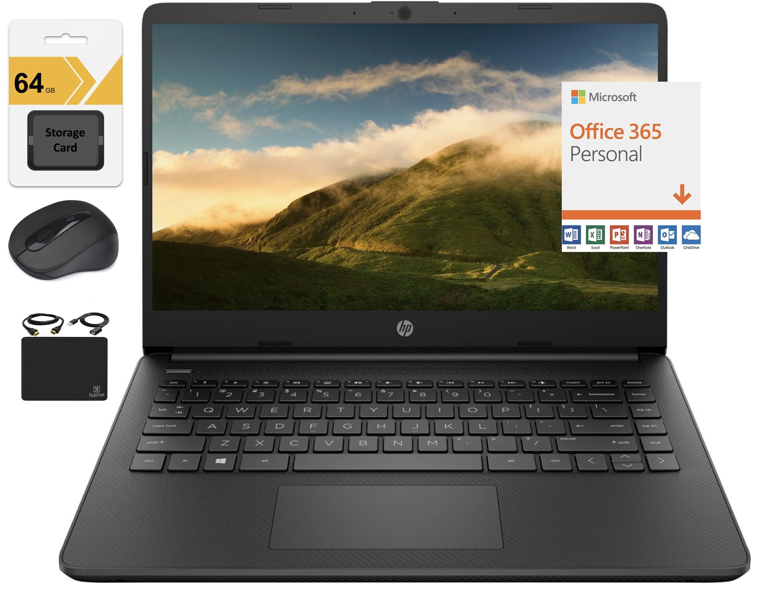 HP New 14" HD Ultra Light Thin Laptop, Quad-Core Intel Celeron ...