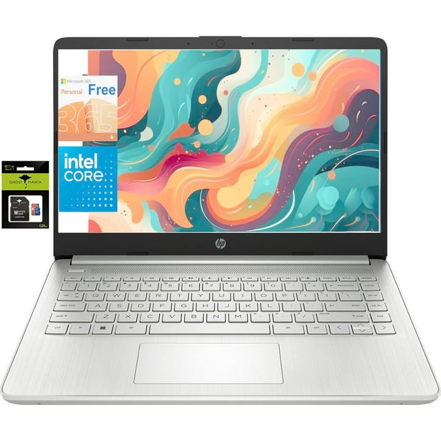 "HP 14"" New Slim Laptop, Quad-Core Intel N4120, 1 Year Office 365 ...