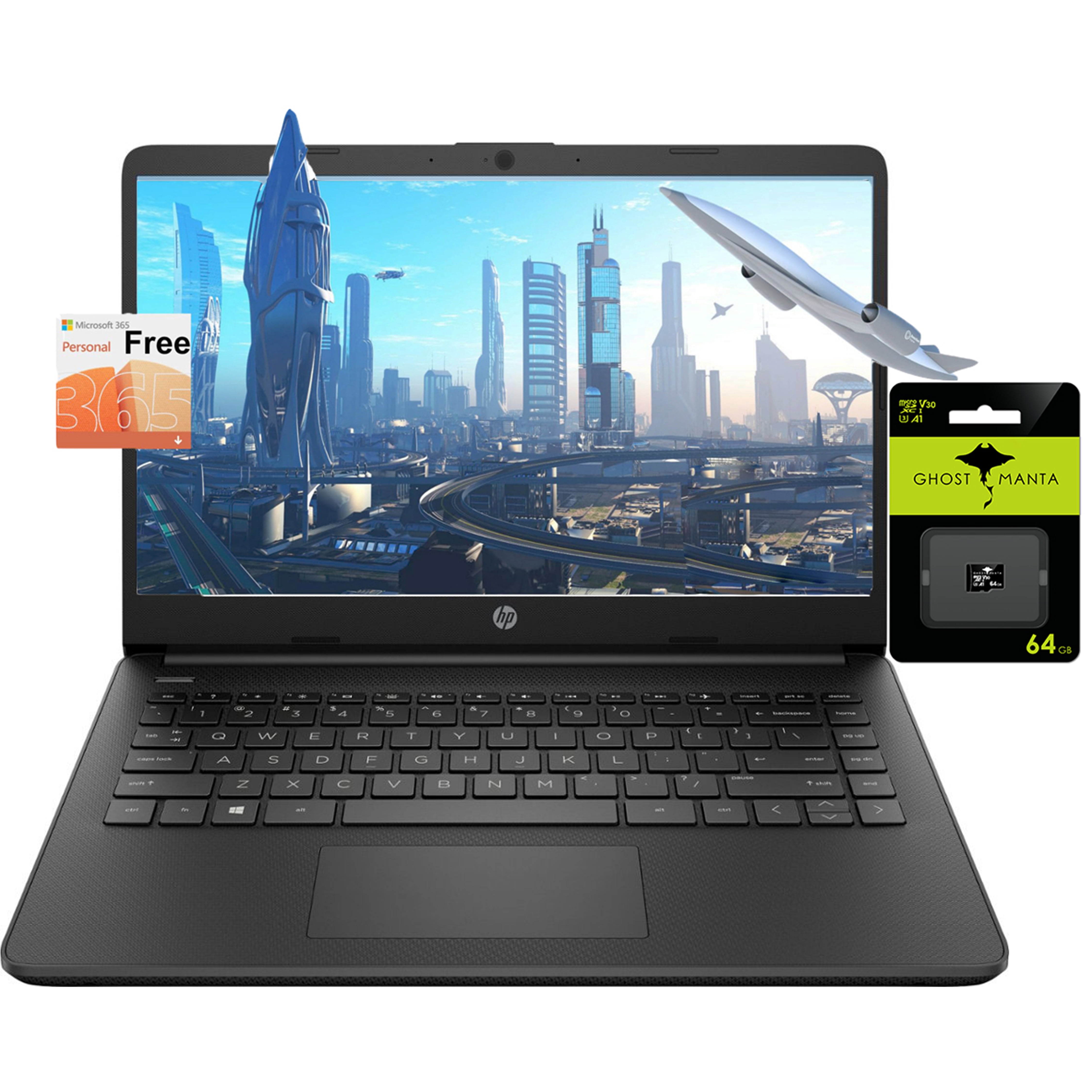 HP Newest 14" Ultral Light Laptop for Students and Business, Intel Quad ...