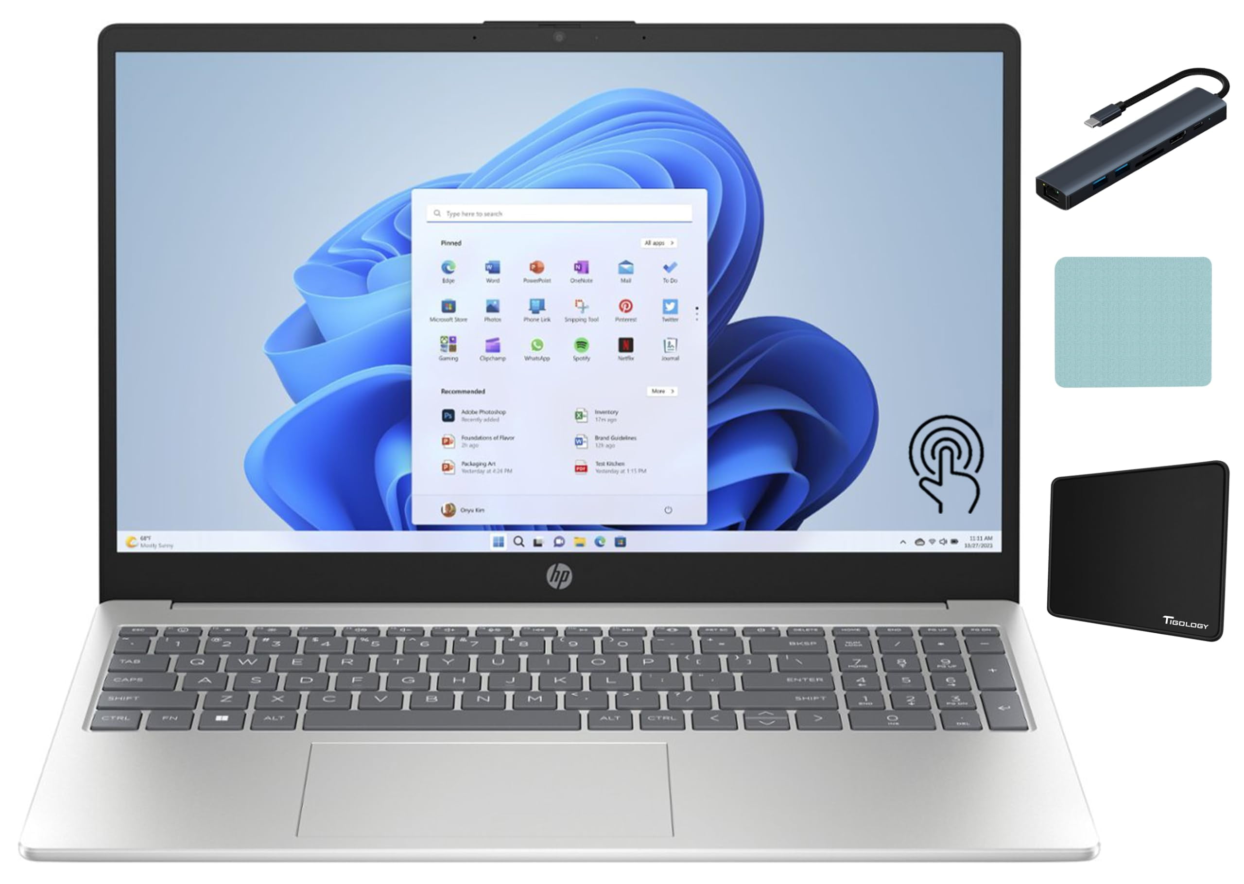 HP Newest 15.6 inch Touch Laptop, AMD Ryzen 5 7520U Processor, 8GB DDR5 ...