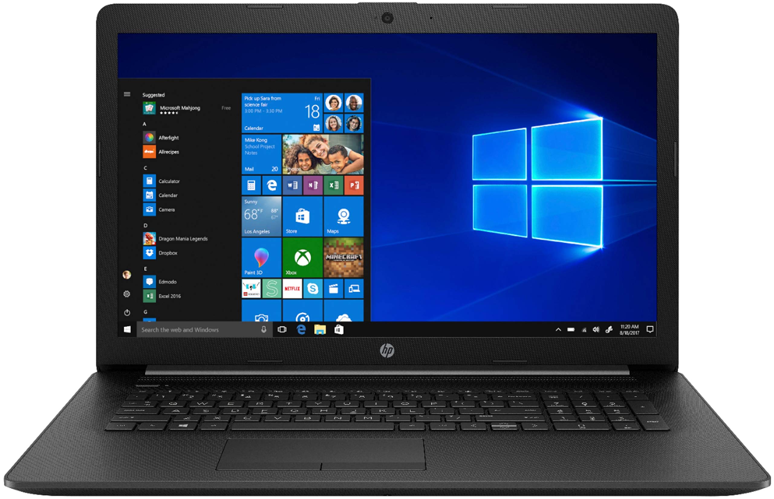 HP Newest 17.3" Laptop Intel i3 1005G1 8GB 1TB HDD Jet Black Windows 10 Home in S Mode with GS ...