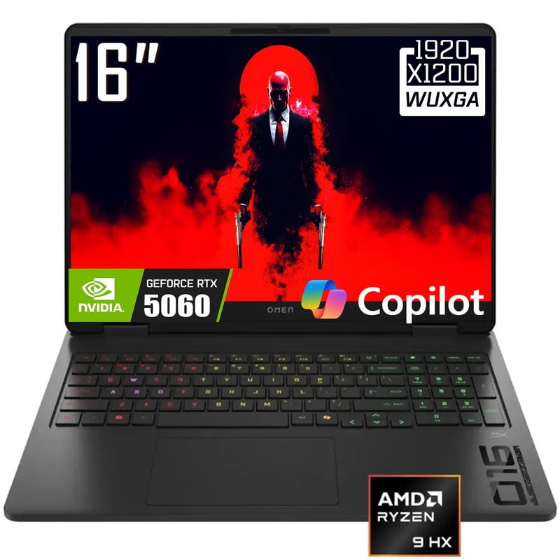 HP OMEN 16 Gaming Laptop, 16" 1920 x 1200 144Hz LED Display, AMD Ryzen ...