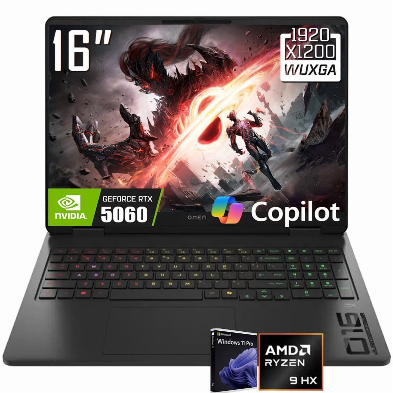 HP OMEN 16 Gaming Laptop, 16" 1920 x 1200 144Hz LED Display, AMD Ryzen ...