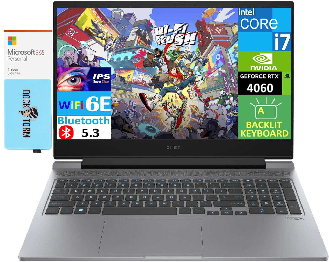 HP OMEN 16 Gaming Laptop 16.1in 144Hz IPS FHD Display (Intel i7-14650HX ...