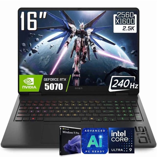 HP OMEN 16 Gaming Laptop, 16" 2560 x 1600 240Hz IPS Display, Intel Core ...