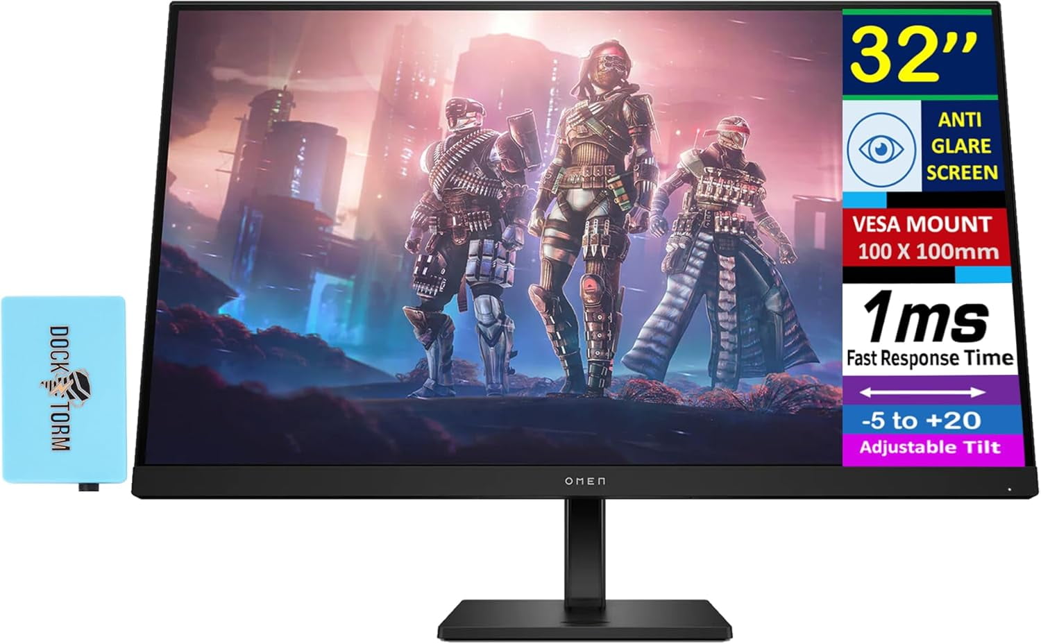 HP OMEN 32" QHD IPS Monitor with 1ms Response Time, Anti Glare, Flicker ...