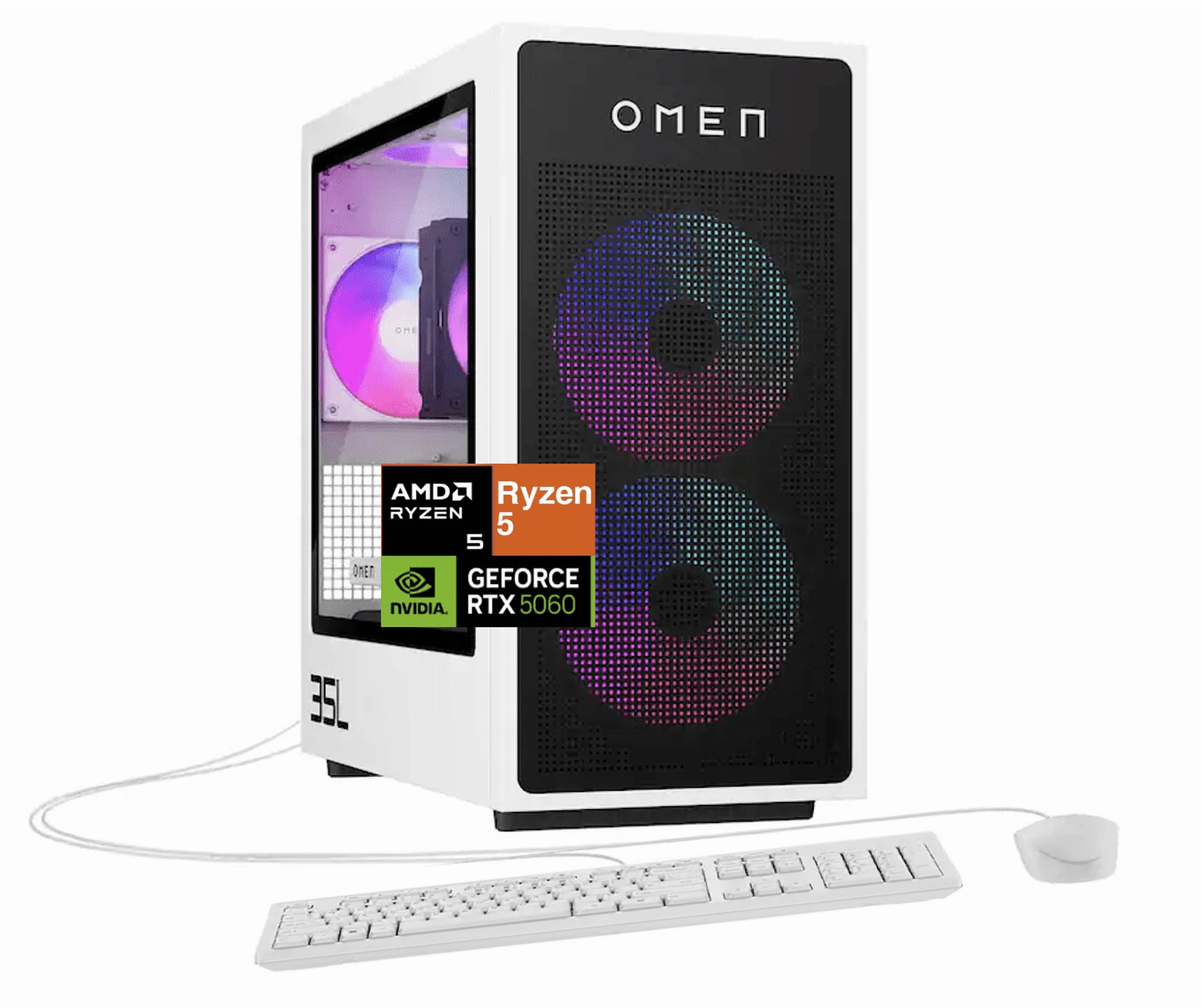 HP OMEN 35L AI Gaming Desktop PC (AMD Ryzen 5 8400F, GeForce RTX 5060 ...