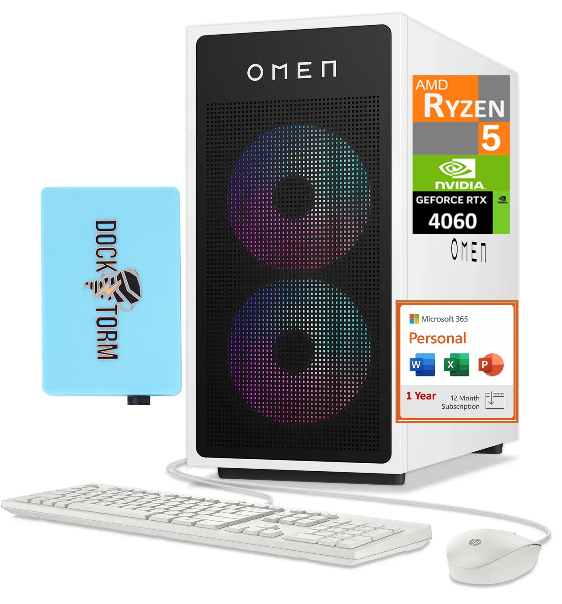 HP OMEN 35L Gaming Desktop PC (AMD Ryzen 5 8500G, GeForce RTX 4060 8GB ...