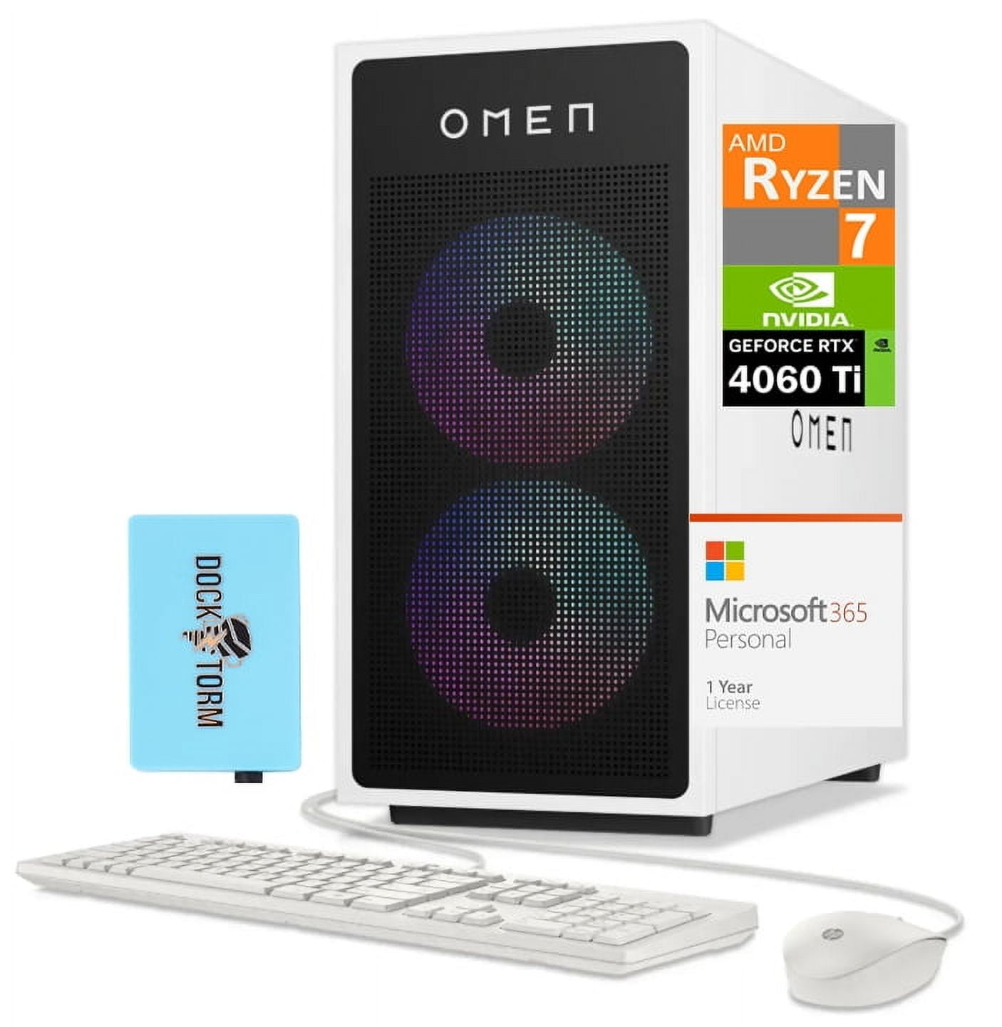 HP OMEN 35L Gaming Desktop PC (AMD Ryzen 7 8700G, GeForce RTX 4060 Ti ...