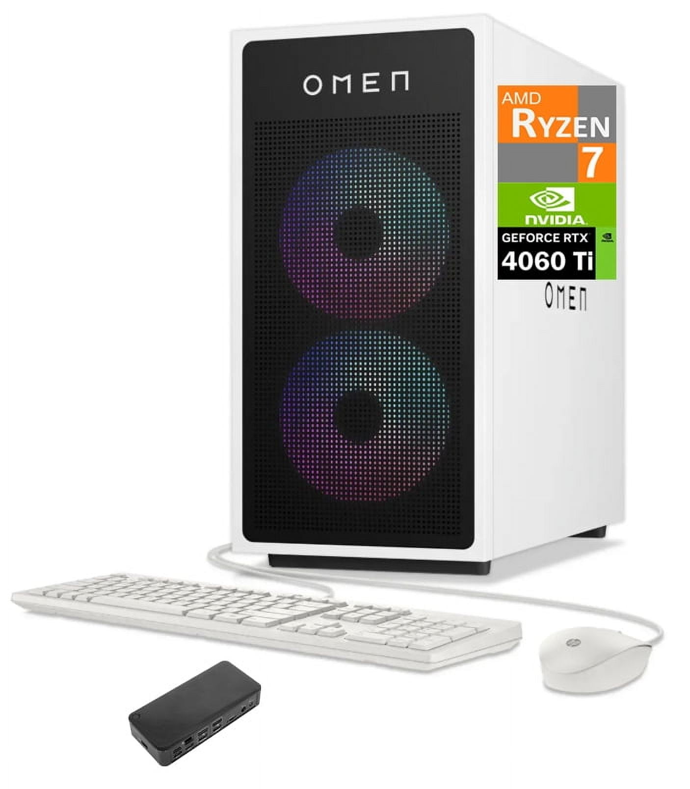 HP OMEN 35L Gaming Desktop PC (AMD Ryzen 7 8700G, GeForce RTX 4060 Ti 8GB GDDR6, 32GB DDR5 ...