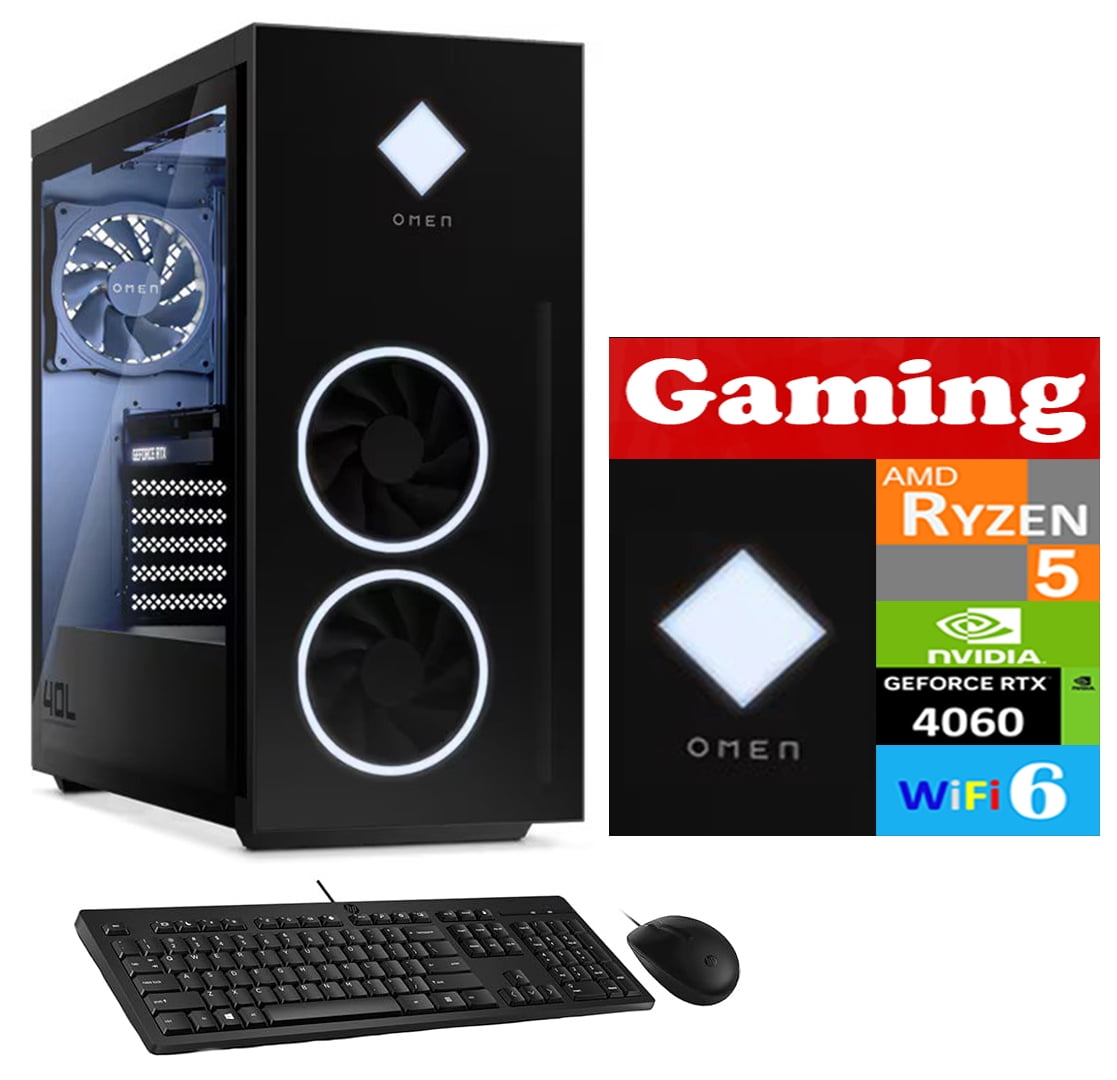 HP OMEN 40L Desktop PC (AMD Ryzen 5 7600, GeForce RTX 4060 8GB GDDR6 ...