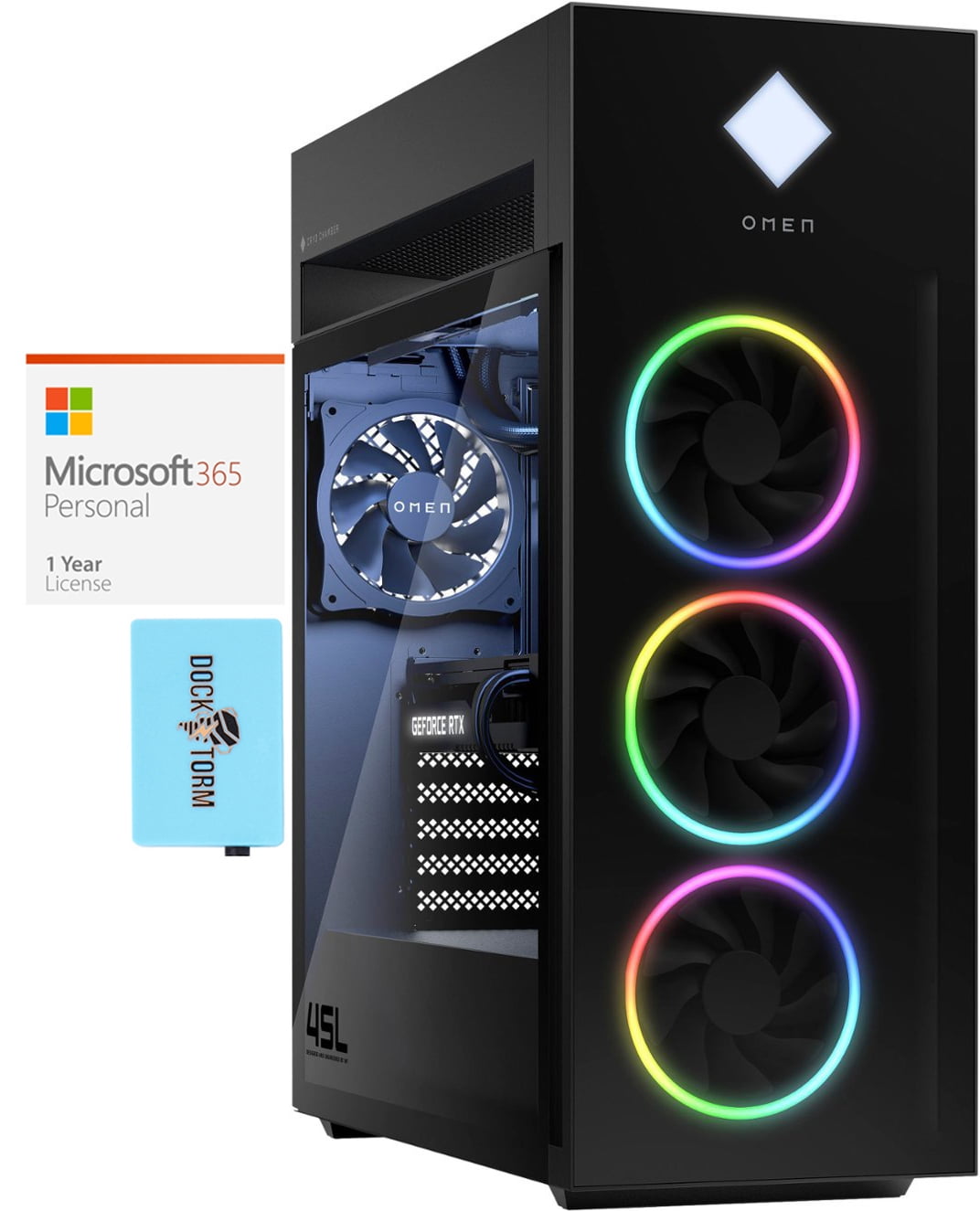 HP OMEN 45L Gaming/Entertainment Desktop PC (Intel i7-12700K 12-Core, GeForce RTX 4070, 64GB RAM ...