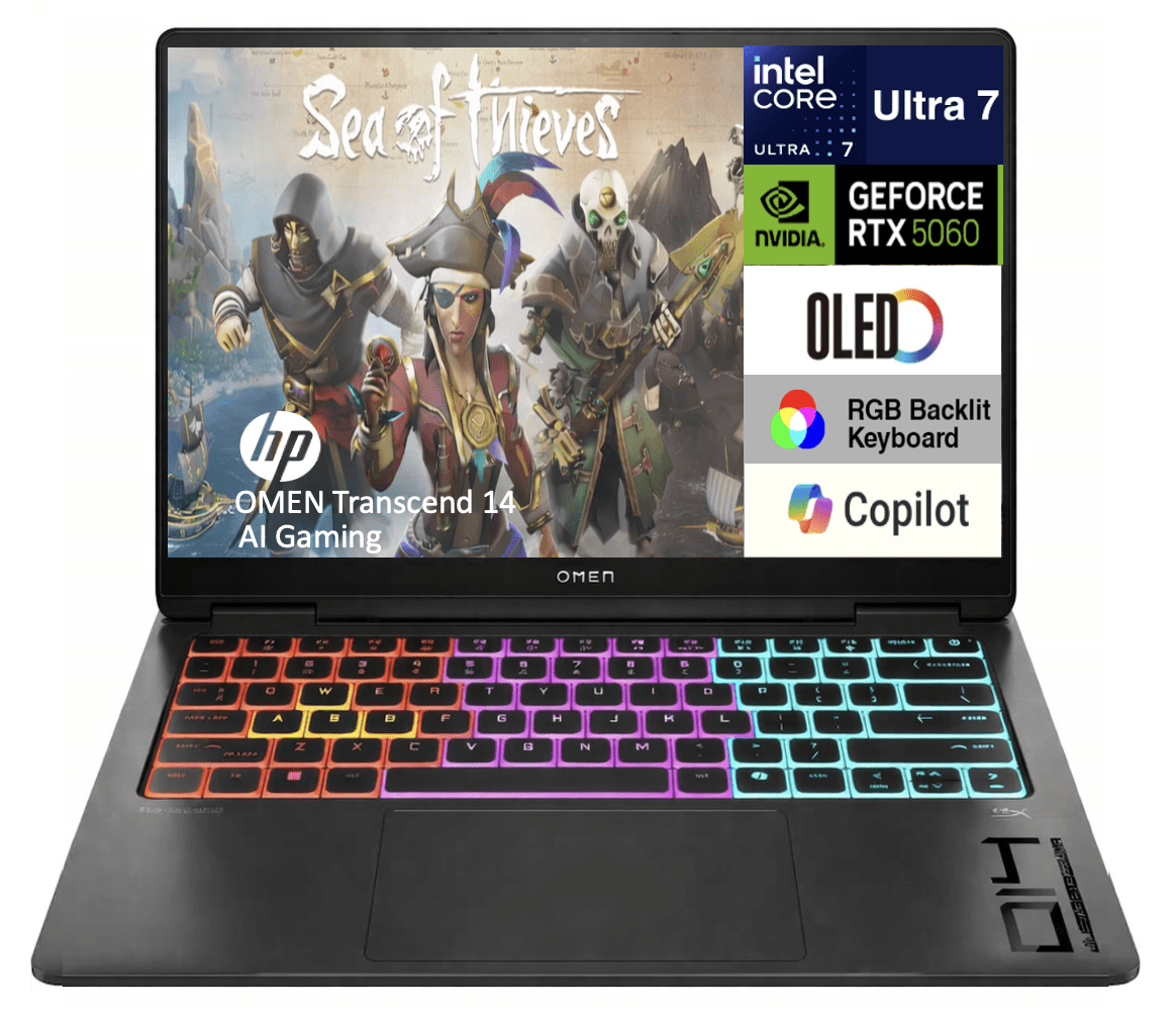 HP OMEN Transcend 14 AI Gaming Laptop 14.0in 120Hz OLED 2.8K Display ...