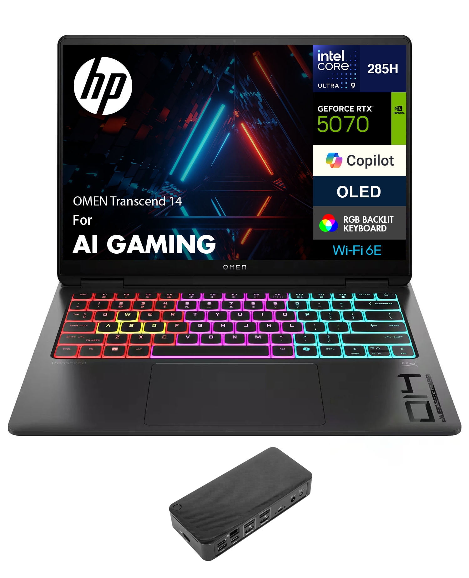 HP OMEN Transcend 14 AI Gaming Laptop 14.0in 2.8K (Intel Ultra 9-285H ...
