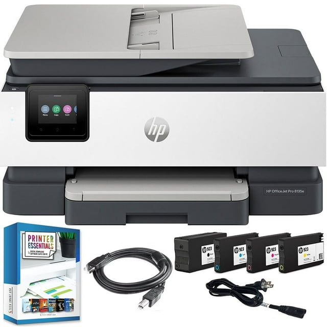 HP OfficeJet Pro 8135e Wireless All-In-One Inkjet Printer AiO Bundle with Tech Smart USA Printer ...