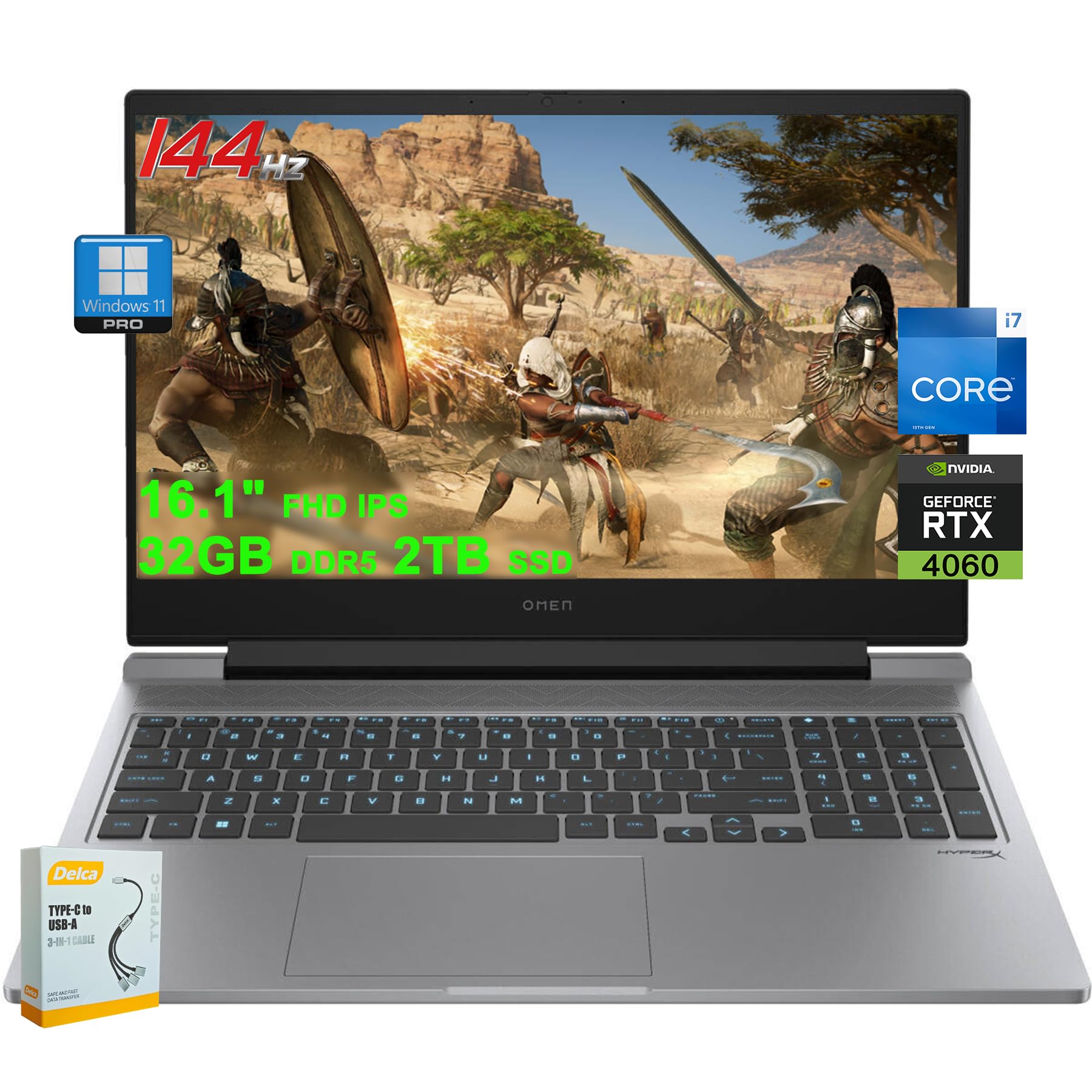 HP Omen 16 Gaming Laptop | 16.1" FHD 144Hz | Intel 16-core i7-14650HX ...