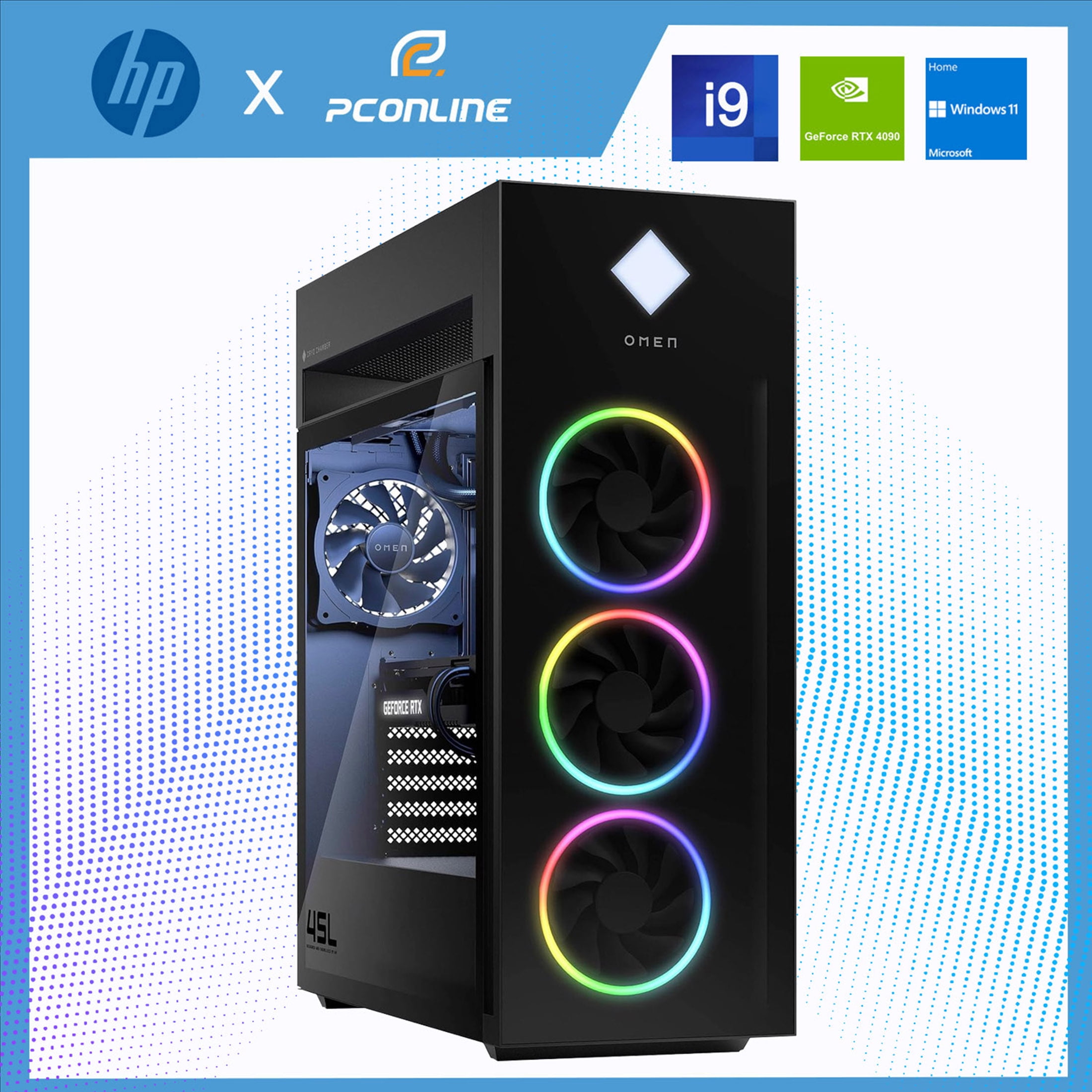HP Omen Gaming Desktop, i9-13900K, GeForce RTX 4090 (24 GB GDDR6X ...