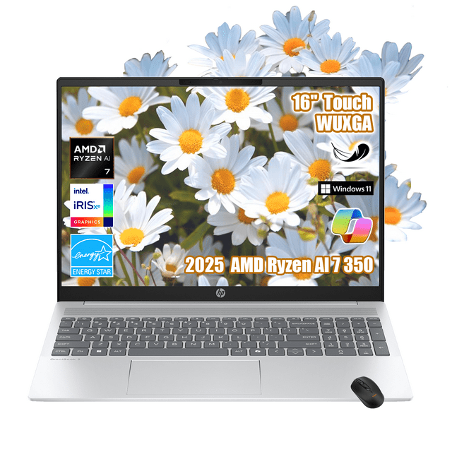HP OmniBook 5 Copilot+ AI PC, 16" 2K (1920x1200) Touchscreen, 16GB ...