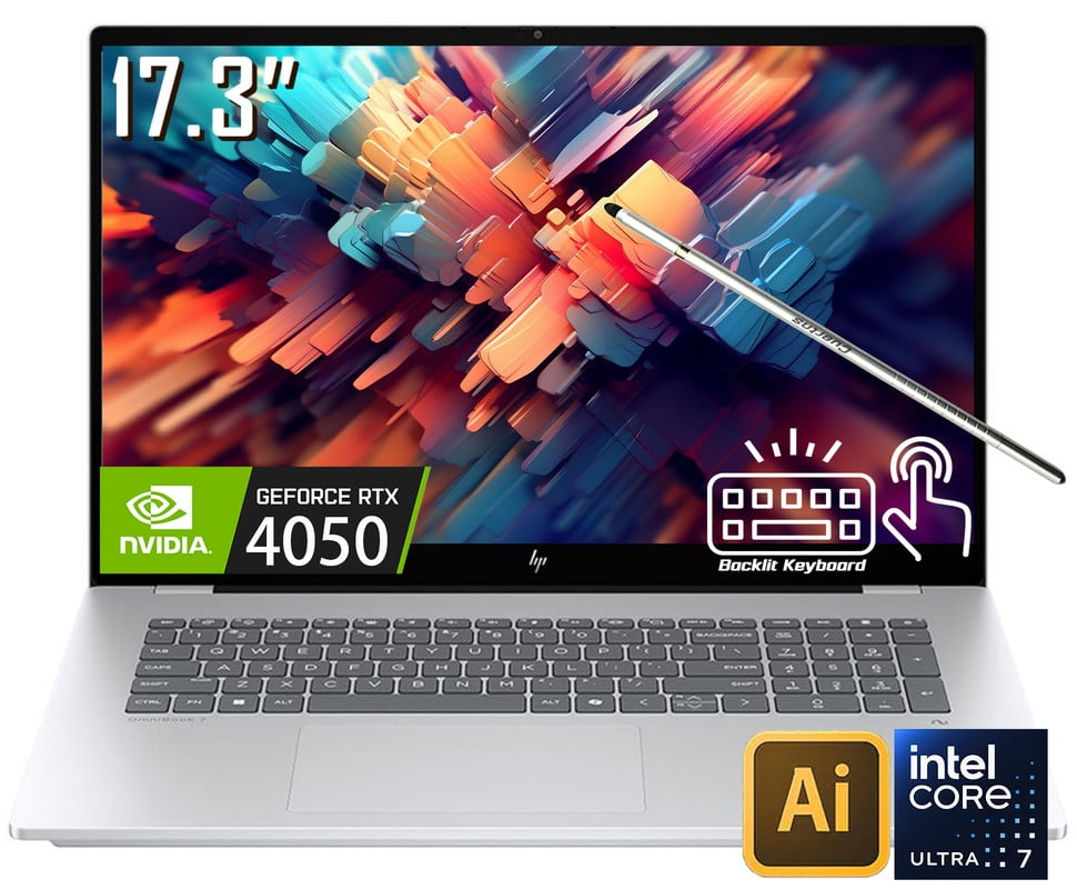 HP OmniBook 7 Copilot+ AI Gaming Laptop, 17.3" 1920 x 1080 IPS FHD ...