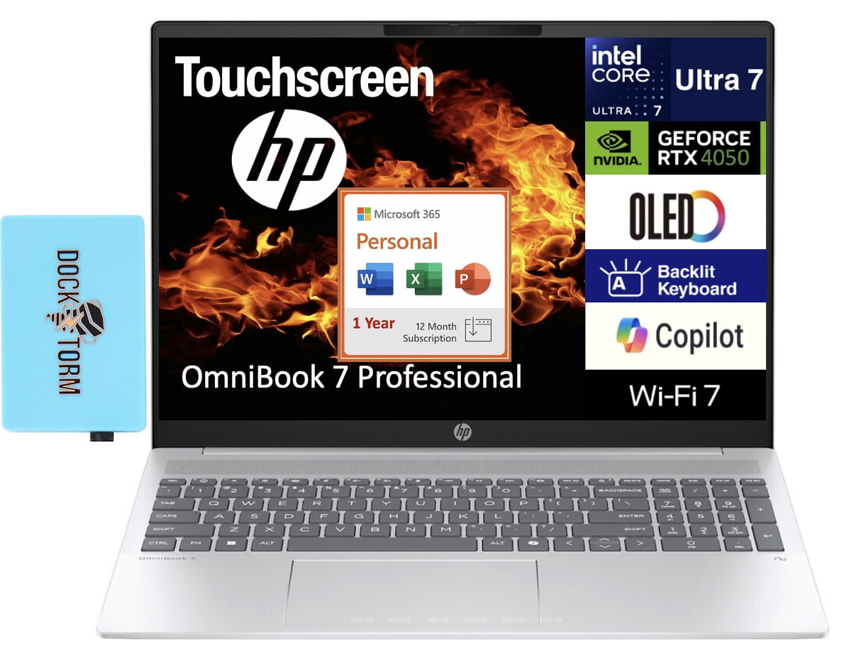 HP OmniBook 7 Professional Laptop 16.0in Touchscreen OLED 2048x1280 ...