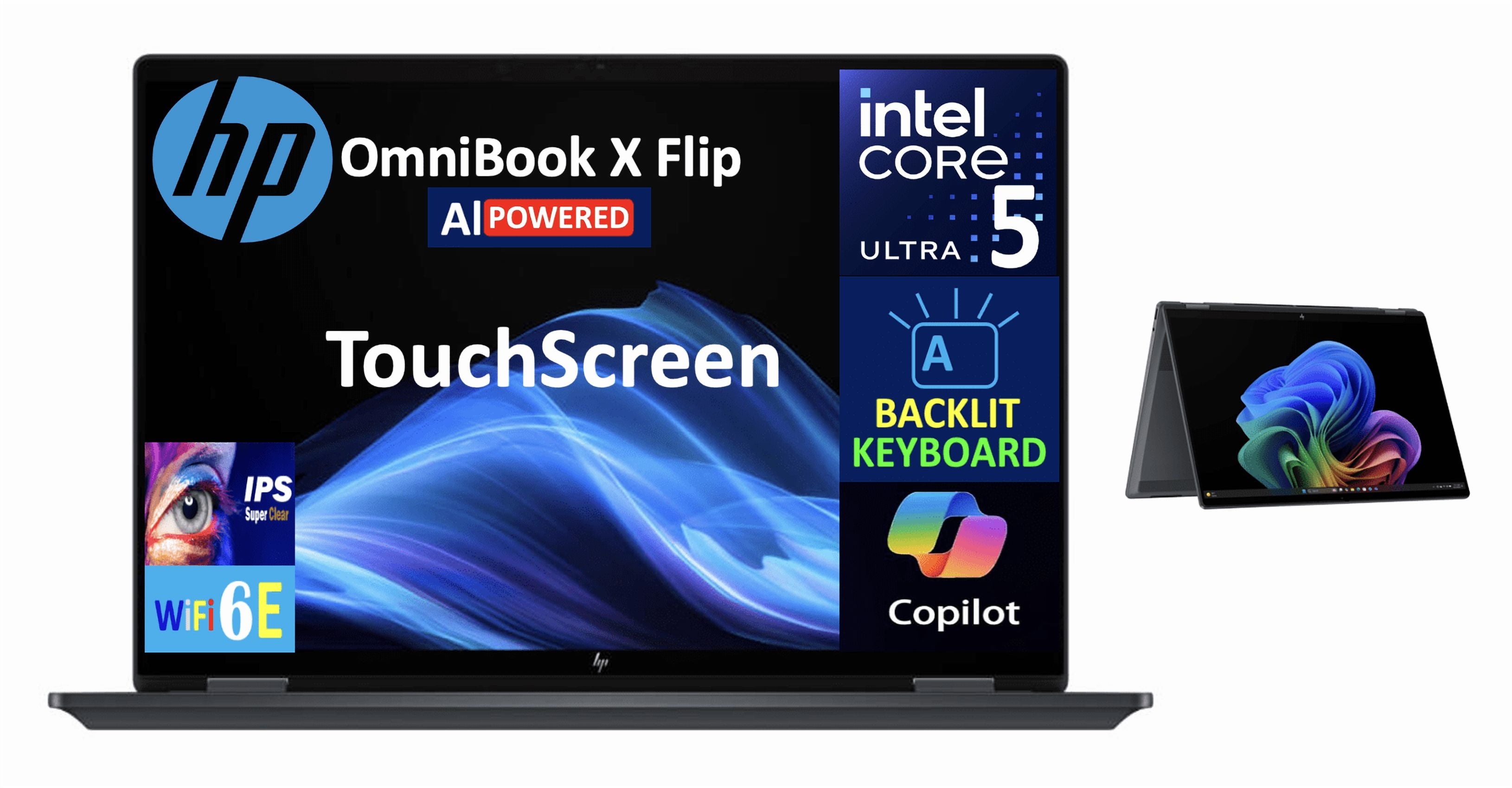 HP OmniBook AI Powered 2-in-1 Laptop 16.0in Touchscreen IPS WUXGA ...