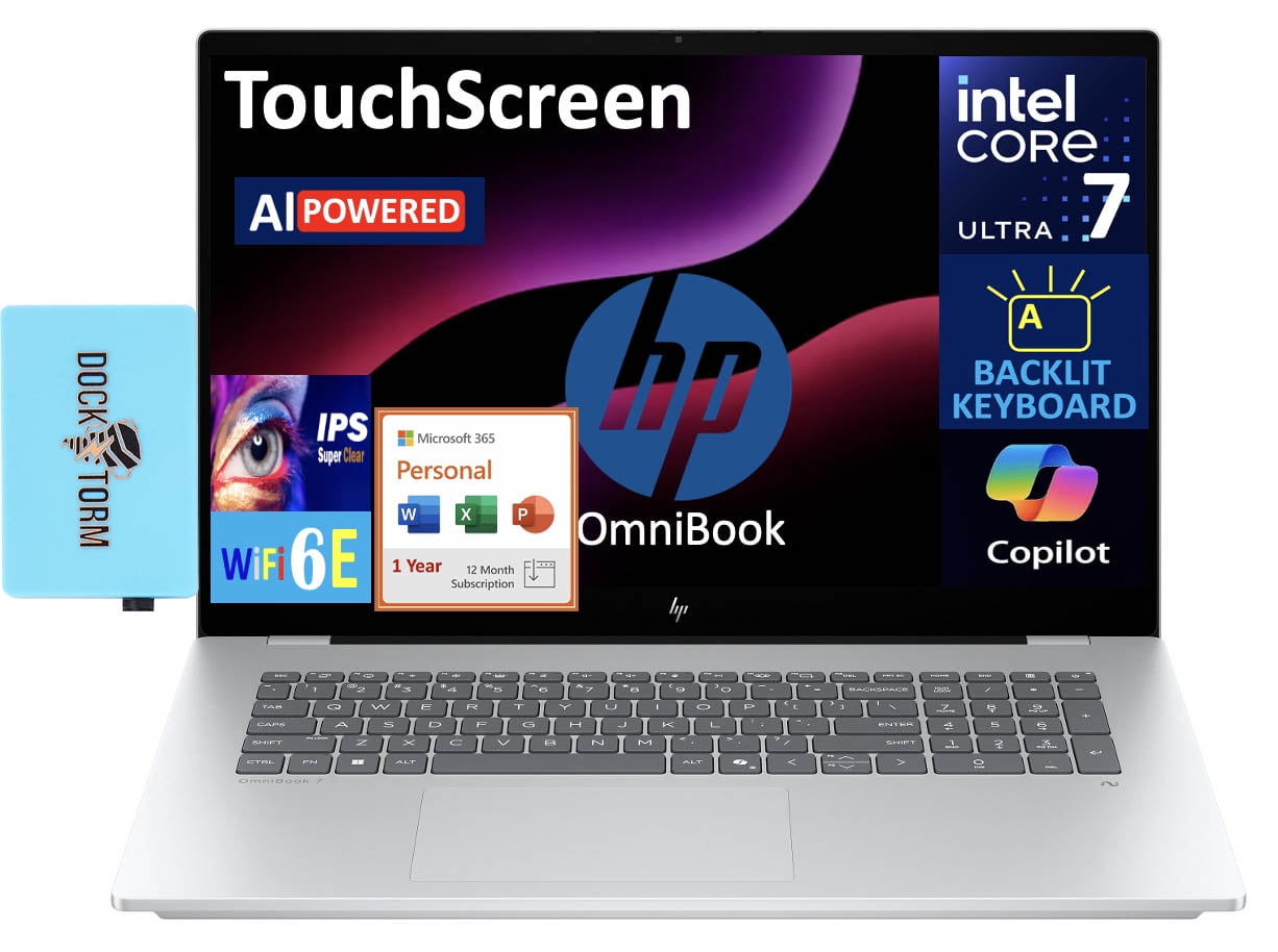 HP OmniBook AI Powered Laptop 17.3in Touchscreen IPS FHD Display (Intel ...