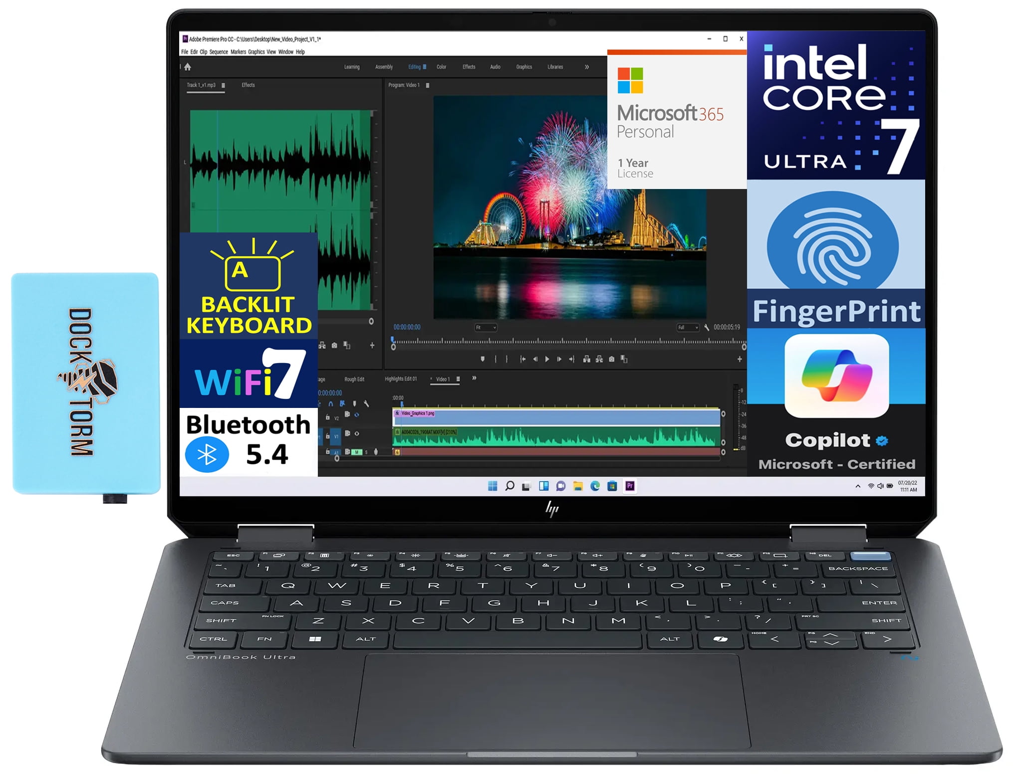 HP OmniBook Ultra Flip 2-in-1 Laptop 14.0in Touchscreen 2.8K Display (Intel Ultra 7-256V, 16GB ...