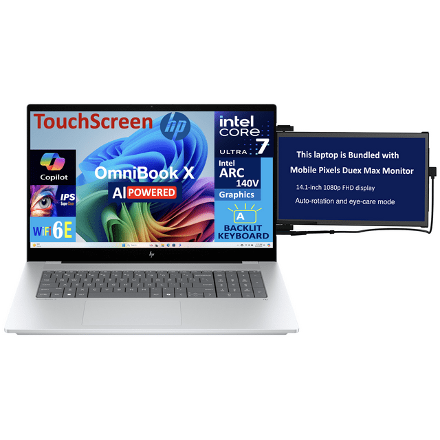 HP OmniBook X AI Powered Laptop 17.3in Touchscreen IPS FHD Display ...