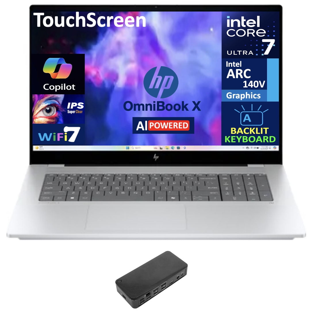 HP OmniBook X AI Powered Laptop 17.3in Touchscreen IPS FHD Display ...