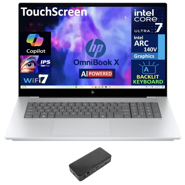 HP OmniBook X AI Powered Laptop 17.3in Touchscreen IPS FHD Display ...