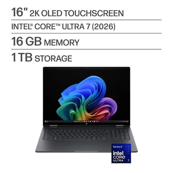 HP - OmniBook X Flip 2-in-1 - 16" 2K OLED Touchscreen Laptop - Intel ...